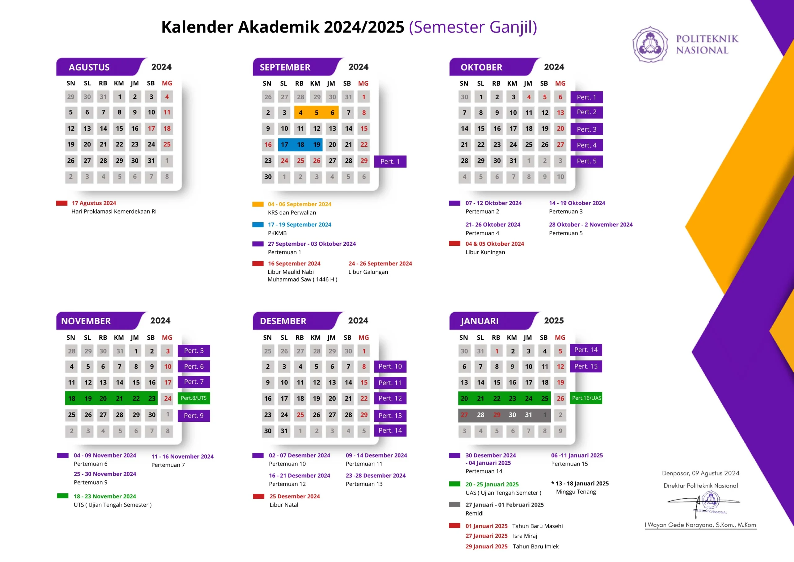 Kalender Akademik - Politeknik Nasional - Start Here, Go Anywhere